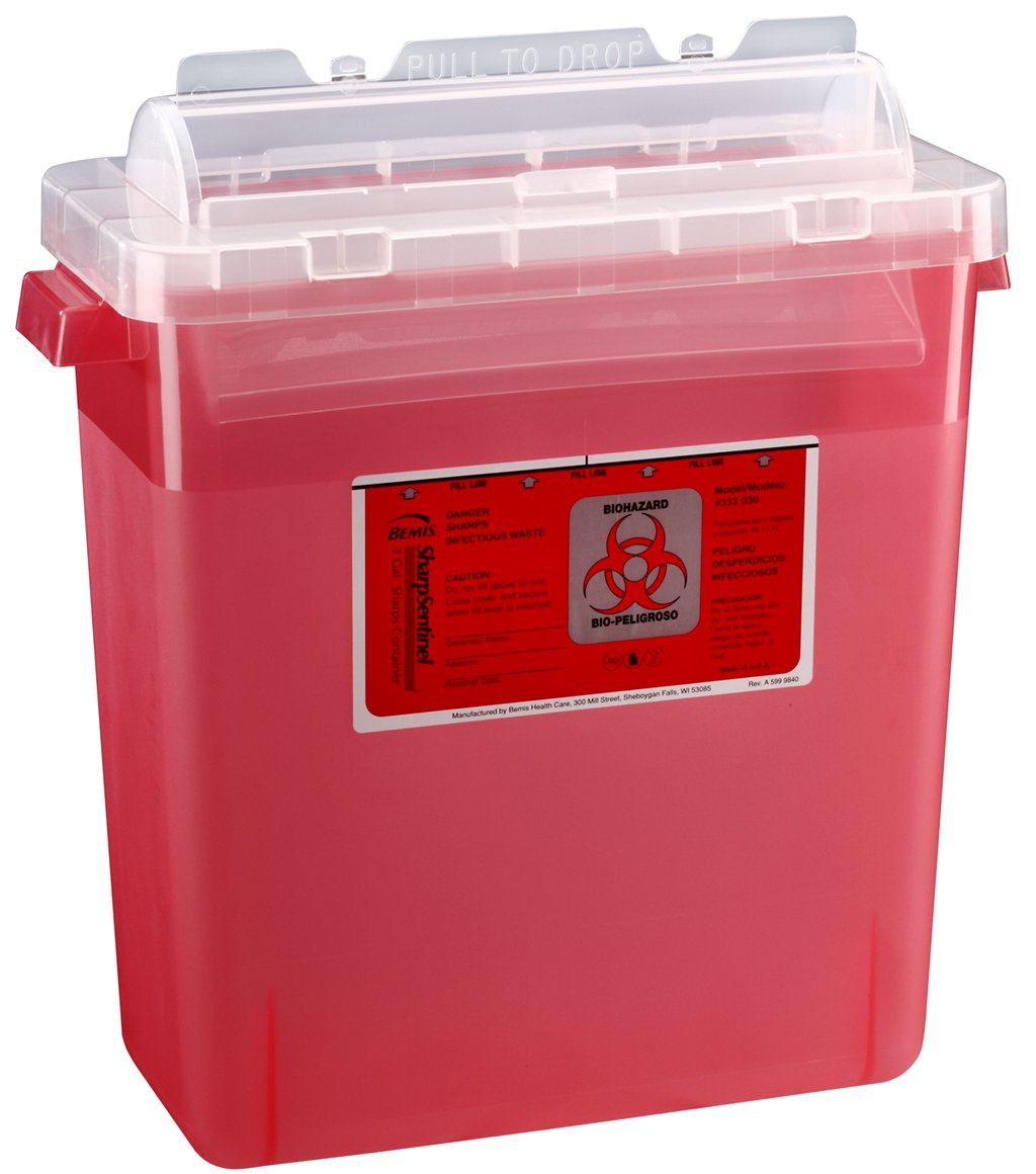 Sharps Container, 2 Gal, Red, Rotor Opening Lid – Supply Doc Inc.