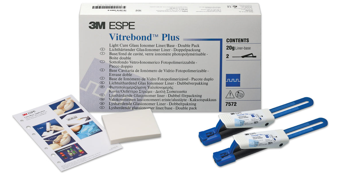 3M Vitrebond Plus Light Cure Glass Ionomer Liner/Base, Single Pack ...